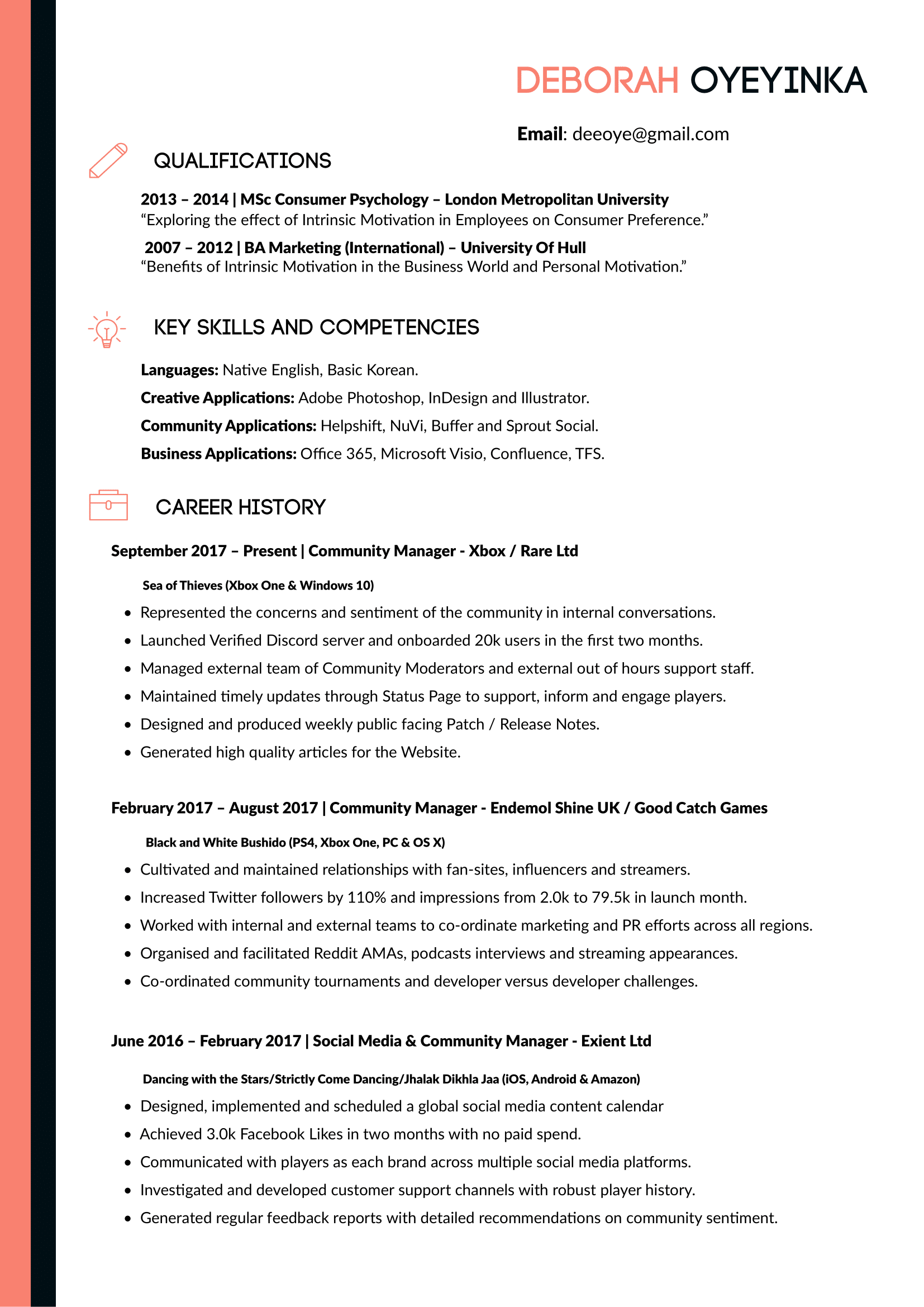 Resume – Deborah Oyeyinka